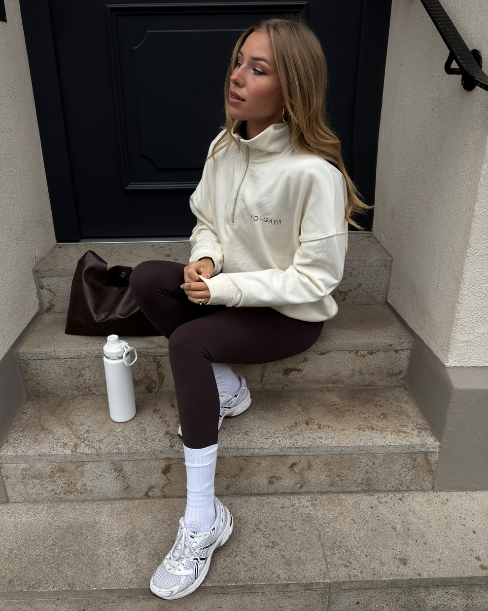 YO-GAYA Quarter Zip Pullover – Oversized Fit – Ivory