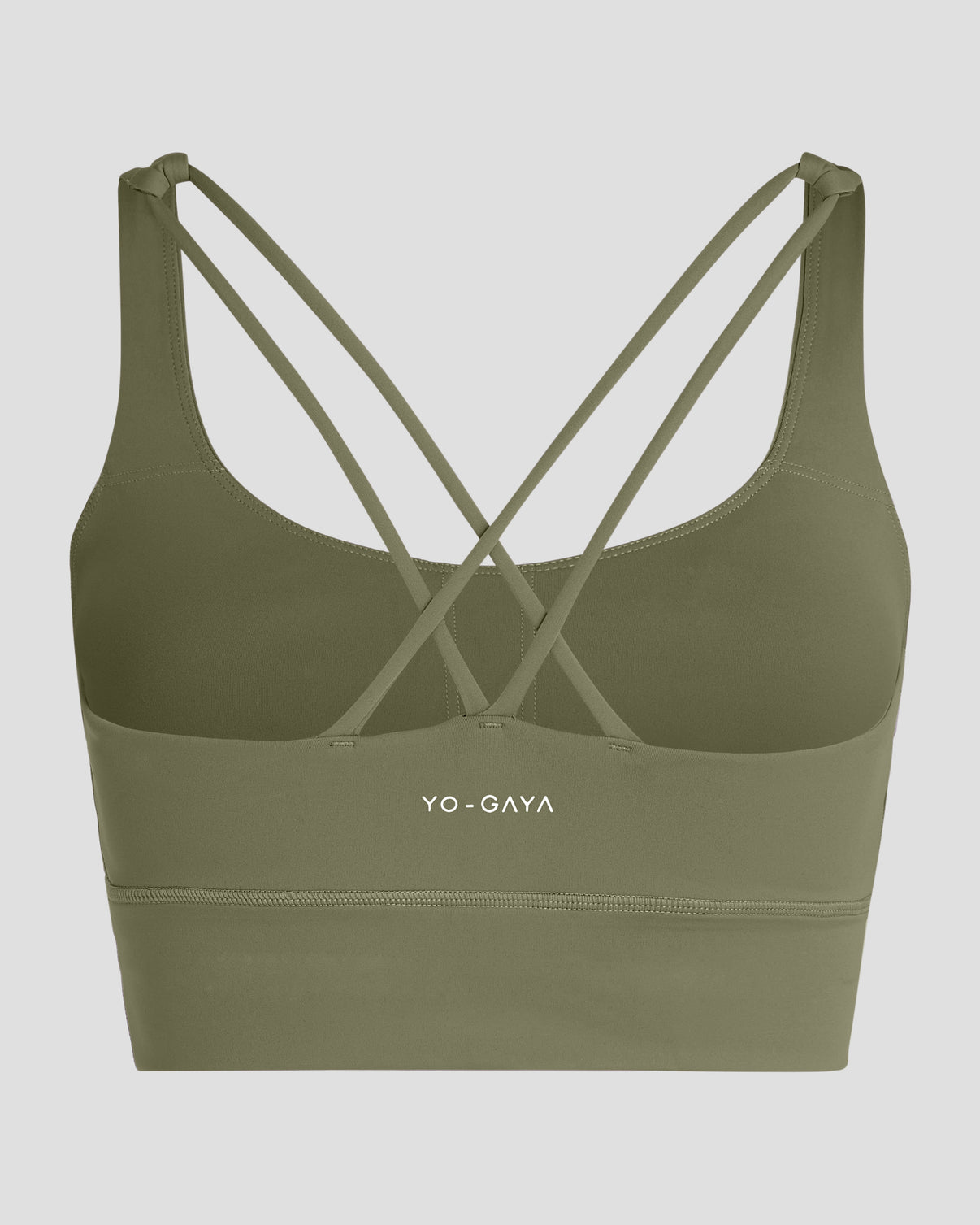 YO-GAYA Cross Back Sports Bra – Medium Support – Olive Green ...