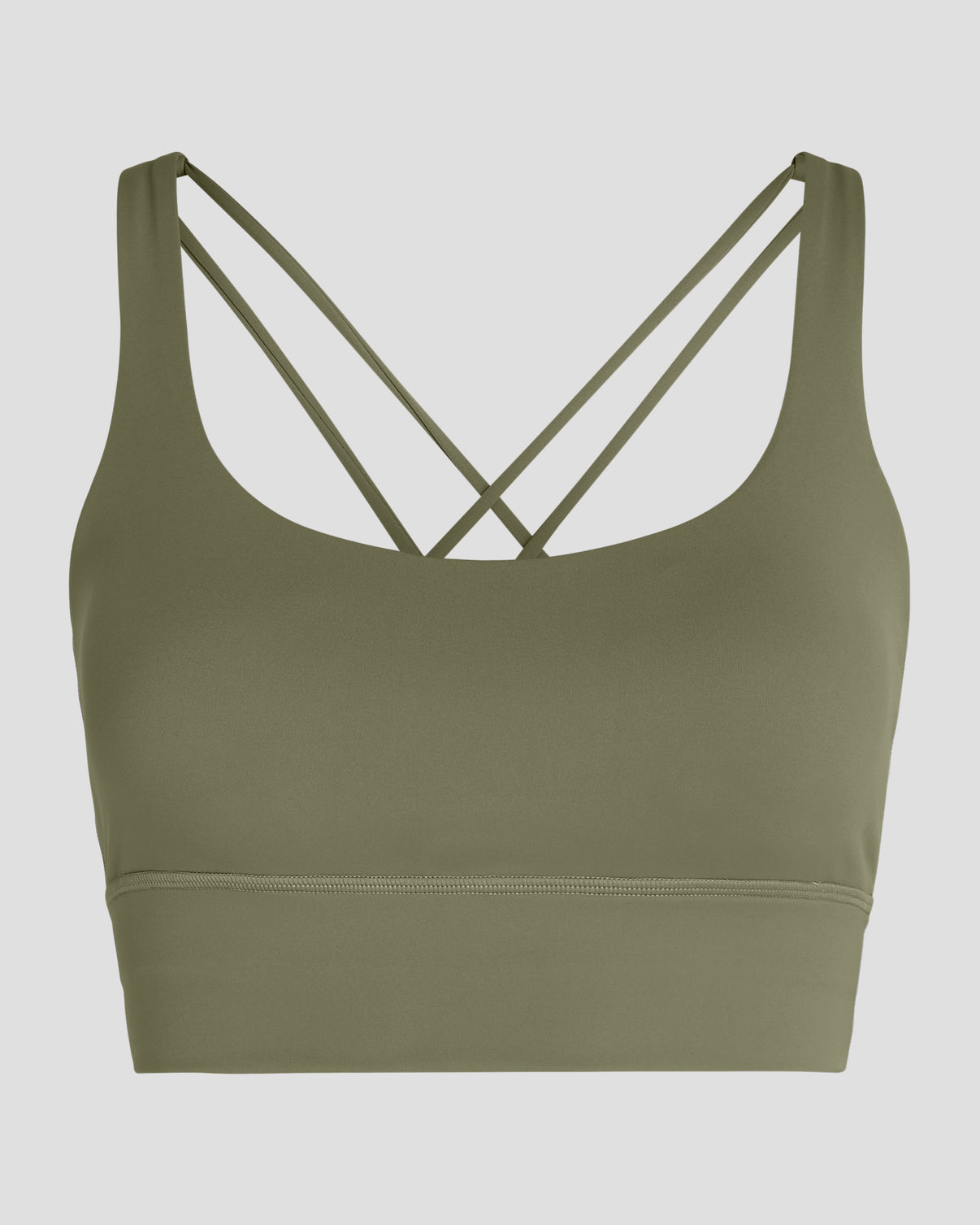 YO-GAYA Cross Back Sports Bra – Medium Support – Olive Green ...