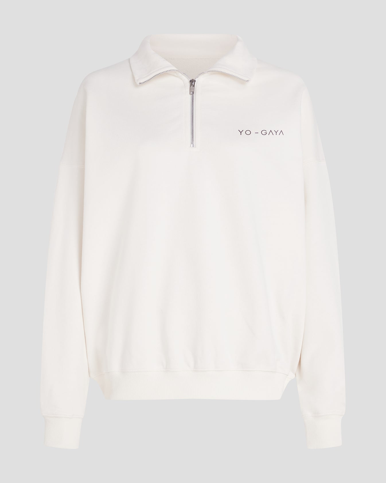 YO-GAYA Quarter Zip Pullover – Oversized Fit – Ivory