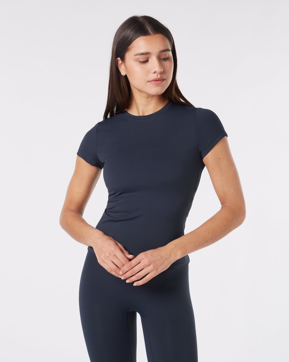 YO-GAYA Short Sleeve Top – Slim Fit – Deep Ocean Blue